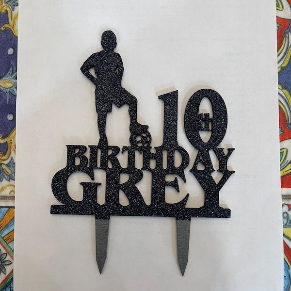 Soccer Player Cake Topper,soccer Boy Birthday,customized Soccer Theme ...