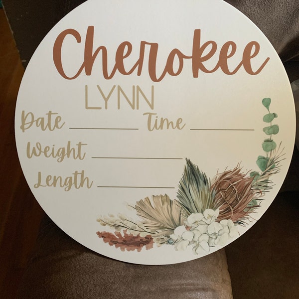 Baby Birth Stat Plaque | Personalized Birth Announcement Sign | Printed ...