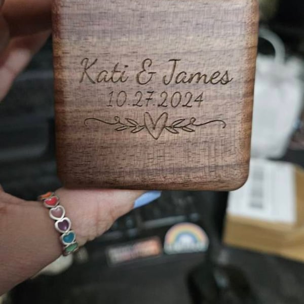 Personalized Wedding Ring Box Custom Wood Ring Box Engagement Ring Box ...