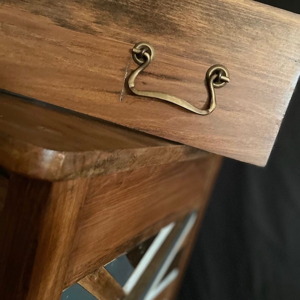 Drawer Pull - Queen Anne Victorian Style Antiqued Cast Brass Bail Pull ...