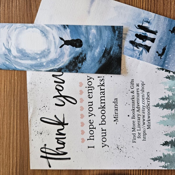 Forest Rabbit Watercolor Bookmark, Mystical Night Landscape, Whimsical ...