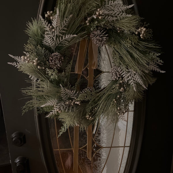 Neutral Fall Sunflower Wreath for Door, Wildflower Wreath, Cream and ...