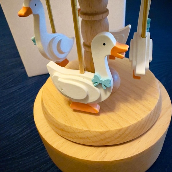 Personalised Musical Carousel Wooden - First Birthday Gift - Baptism ...