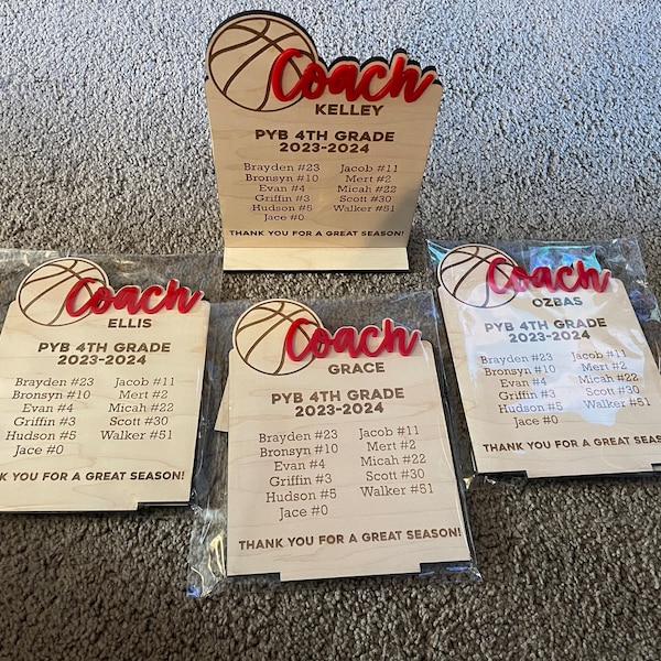 End of Season Coaches Gift, Personalized Coaches Plaque, Team Gift for ...