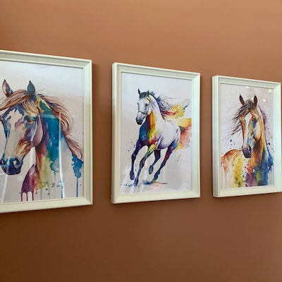 Set of 6 Safari Animals Watercolor PRINTABLE ART Giraffe Print Animal ...