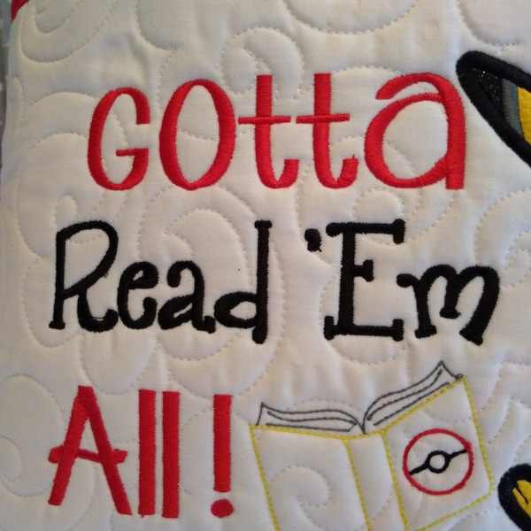 Reading Embroidery Design - Book Pillow Embroidery Design - Gotta Read ...