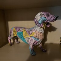 Kintsugi Design Dog Sculpture, VIP Pop Art Statue, Luxury French ...