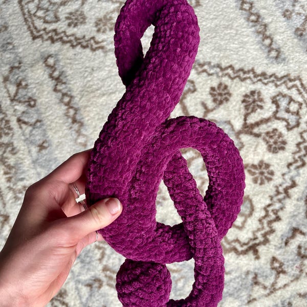 Crochet Treble Clef Pillow PDF Pattern | Crochet Treble Clef ...