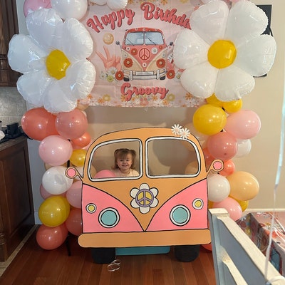 Groovy Hippie Van Big Decor Backdropsgroovy Centerpiece - Etsy