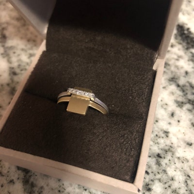 Stunning Bridal Ring Set, 14K Gold Ring, Solid Gold Signet Ring ...