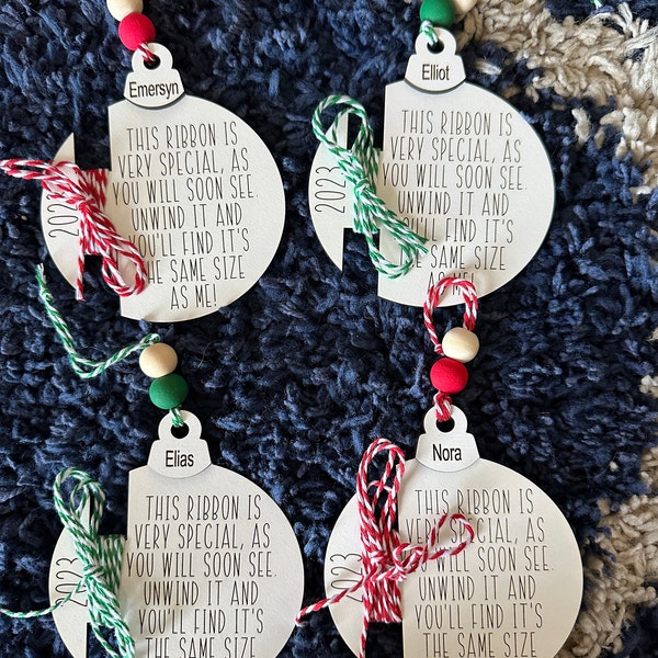 READY TO SHIP | Height Ribbon Christmas Ornament | Keepsake Height ...