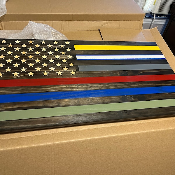 36x20 Thin Yellow Line Dispatcher Flag - Etsy