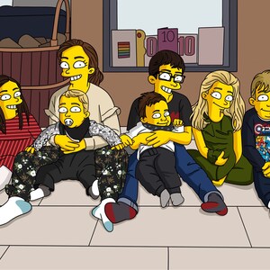 The Moe's Bar Background Crowded Bar Scene, Custom Simpsons Portrait ...