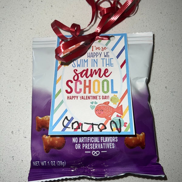 Fish Valentine's Day Printable Tag, Swedish Valentine, Gold Fish ...