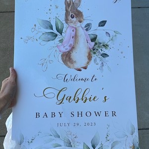 Peter Rabbit Baby Shower Welcome Sign, Editable Baby Shower Sign, Peter ...