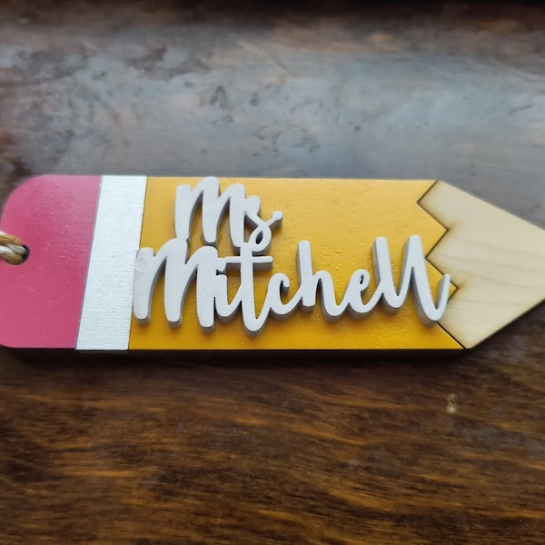 Teacher Appreciation / Teacher Gift Tags / Wooden Apple Pencil Name ...