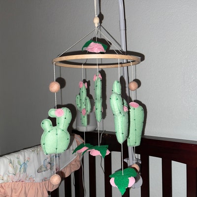 Cactus Baby Mobile, Cactus Nursery Decor, Cacti Mobile, Felt Cactus ...