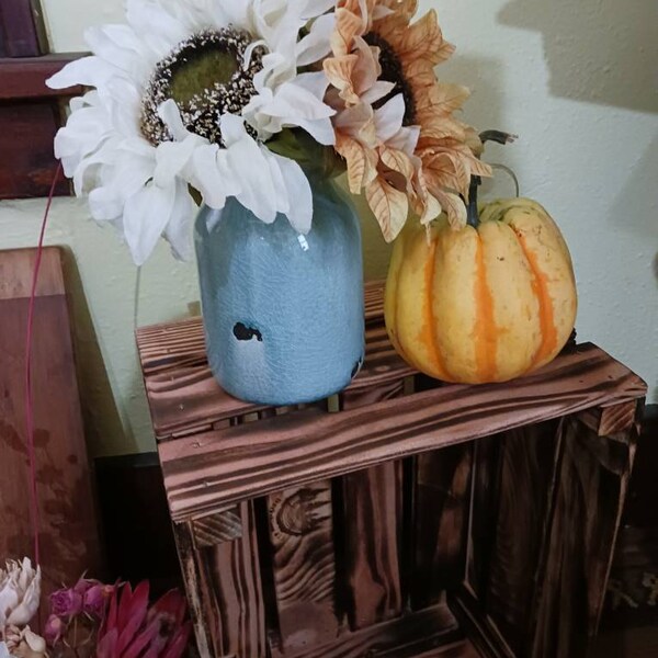 Farmhouse Storage Box Wooden Box Rope Handles Wooden Basket Wooden ...