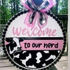 Welcome to Our Herd Cow, Digital Download, Round Door Hanger Svg ...