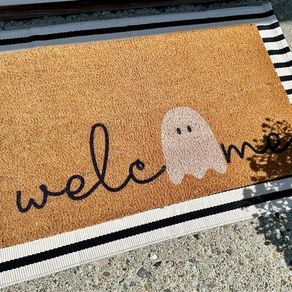 Halloween Ghost Welcome Mat, Halloween Doormat, Halloween Outdoor Decor ...