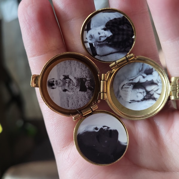Incredible Four-way Locket Necklace Family Album Lockets Mourning ...