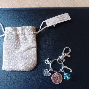 Wren Farthing Coin and Bird Key Ring or Clip, Choose Coin Year 1937 ...