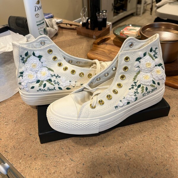 Custom Embroidered Converse High Tops/ Custom Converse Chuck Taylor ...