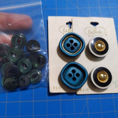 Vintage Smooth Domed Clear Glass Buttons With Metal Loop Shanks Set of ...
