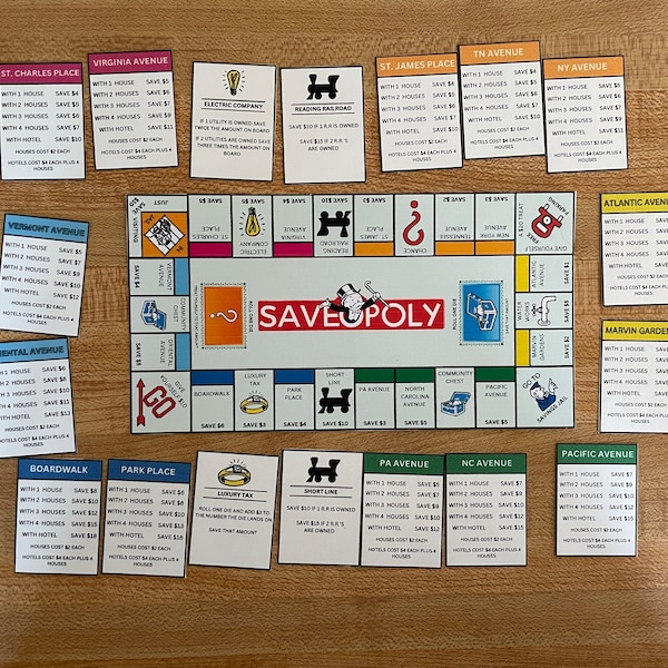 Saveopoly Savings Challenge | Saveopoly Tracker | A6 Savings Challenge ...