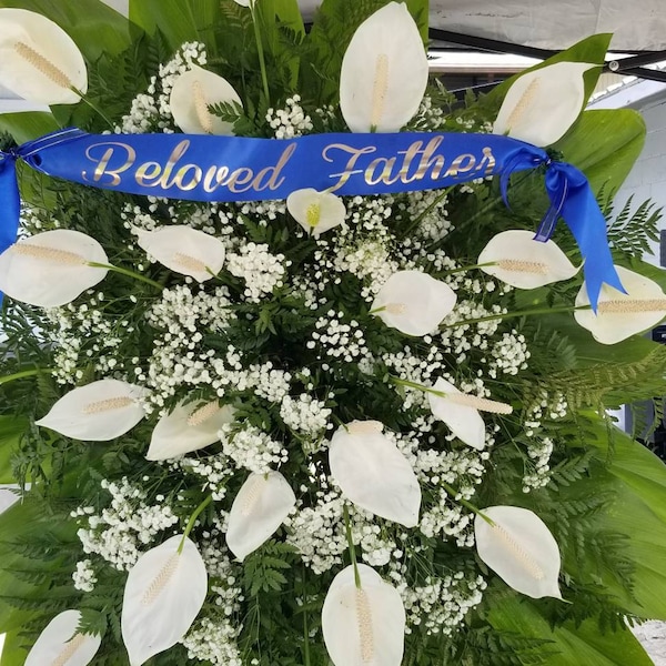 Funeral Ribbon, Custom, for Cemetery Flowers, Printed Ribbon, Memorial ...