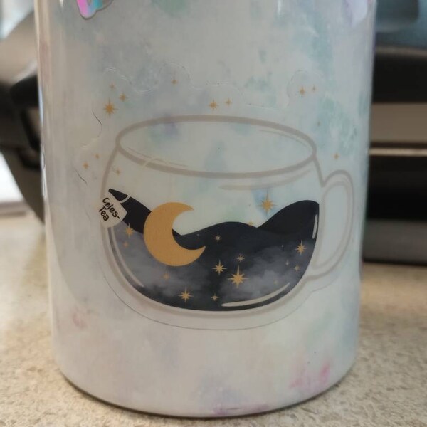 Celes-tea Celestial Tea Cup Waterproof Sticker | Galaxy Kindle and ...