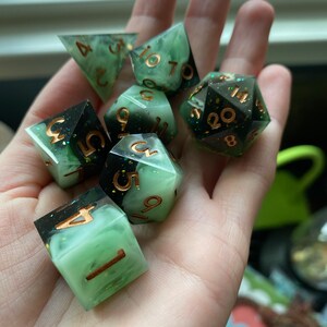 Algae Dice Handmade Sharp Edge Resin Dice Dnd Dice Set RPG - Etsy