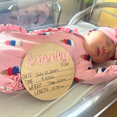 Baby Name Reveal Sign, Personalized Baby Name Announcement Sign, Wooden ...