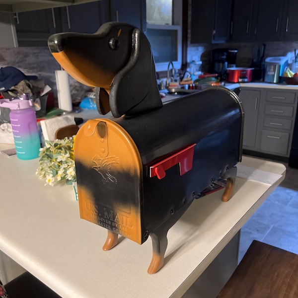 Black and Tan Dachshund Mailbox | Wiener Dog | Unique Dog Mailbox ...