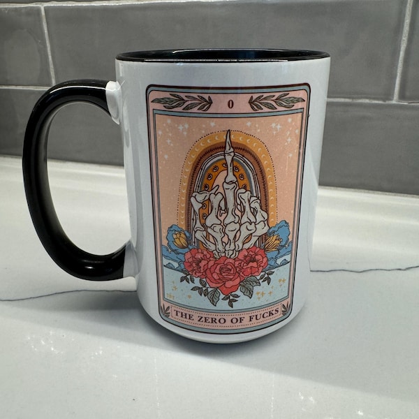 Audacity Tarot Card Mug, Occult Skeleton Tarot Card Coffee Mug, the ...