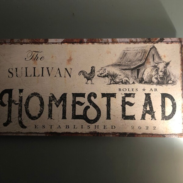 Homestead Farmhouse Sign Home Decor Family Farm Sign Industrial Print ...