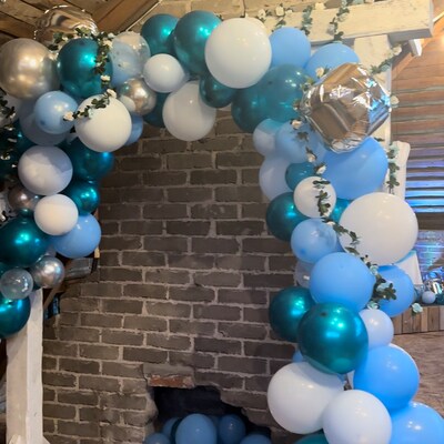 2022 Graduation Balloon Arch Blue/white/gold Sparkle Foil Balloon ...