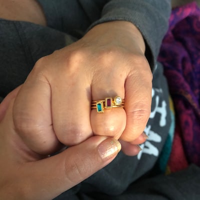 Gold Birthstone Rings, January, February, March, April, May, June, July ...