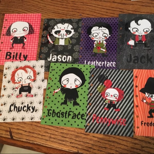 Horror Film Halloween Themed Planner Dividers. Each Divider Has a ...