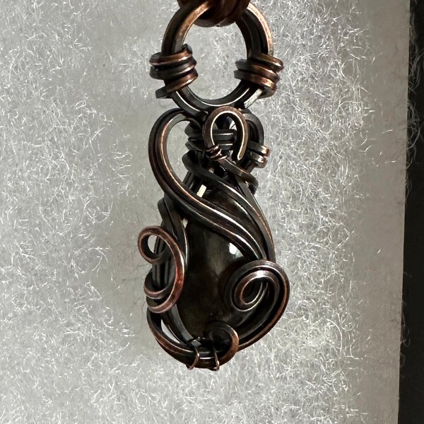 Rainbow Obsidian - 'tyet' - Wire Wrap Pendant - Oxidized Copper - Etsy