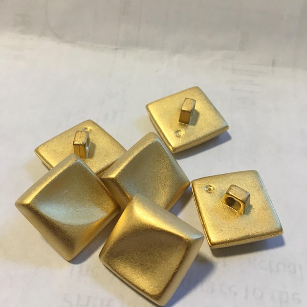 Vintage Matte Gold Square Wave Buttons - Set of 6 - French Made - Etsy