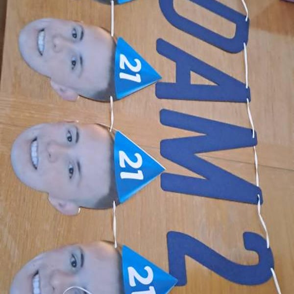 Custom Photo Face Bunting Banner Cutout 30th Birthday Party Decorations ...