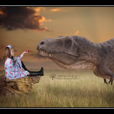 Dinosaur Scene Digital Premade Backdrop Dinosaur Backdrop - Etsy