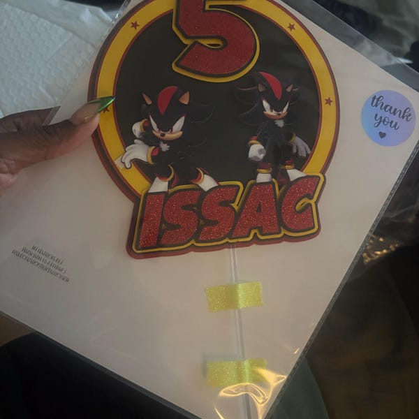 Shadow, Sonic Inspired Cake Topper / Sonic Shadow Themed Decor ...