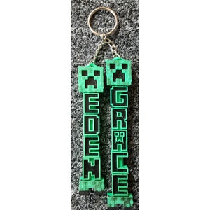 Minecraft Creeper Personalized Custom Name Tag Keychain - Etsy