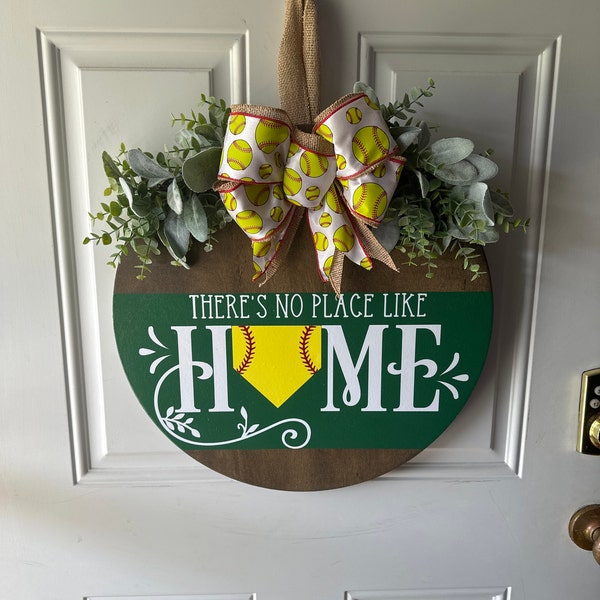 Front Door Decor | Welcome Sign | Softball | Summer Wreath | Softball ...
