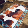 Western Cowhide Print Area Rug Faux Cow Hide Accent Rug - Etsy