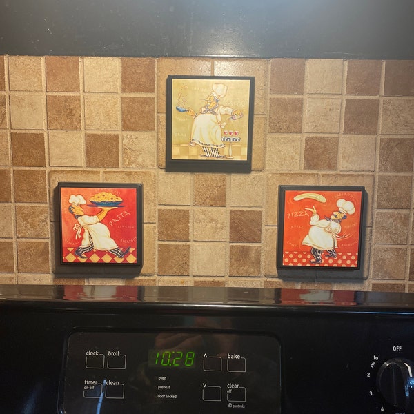 Kitchen Chef Room Wall Plaques - Set of 3 Chef Kitchen Room Decor ...