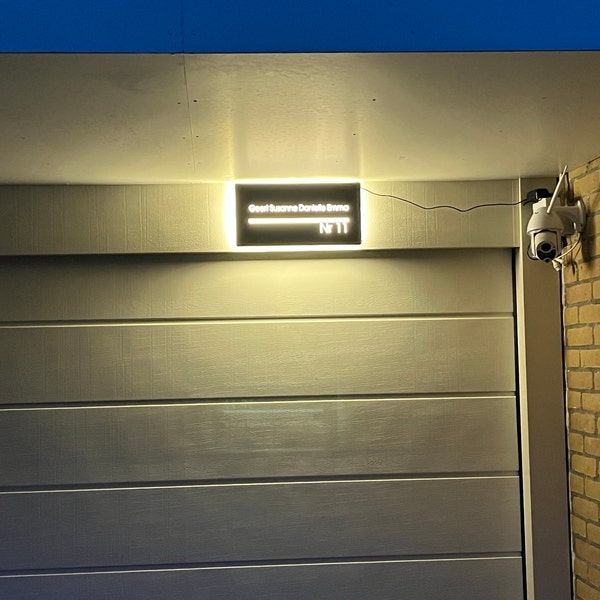 LED House Number Sign,metal Address Lightbox,modern Home Decoration ...