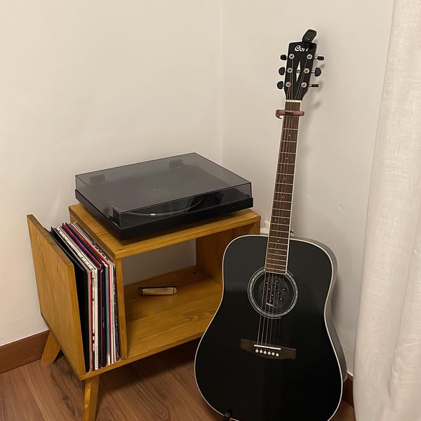 Rustic Record Player Stand, Large Record Player Table With Storage ...